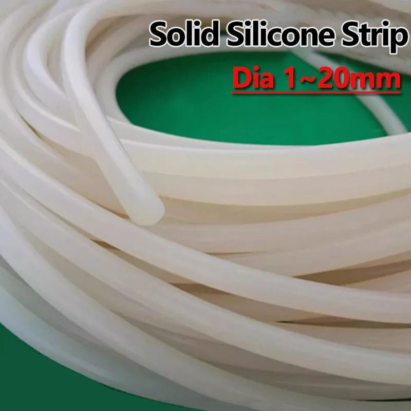 White Silicone solid round strip high temperature resistant waterproof ...