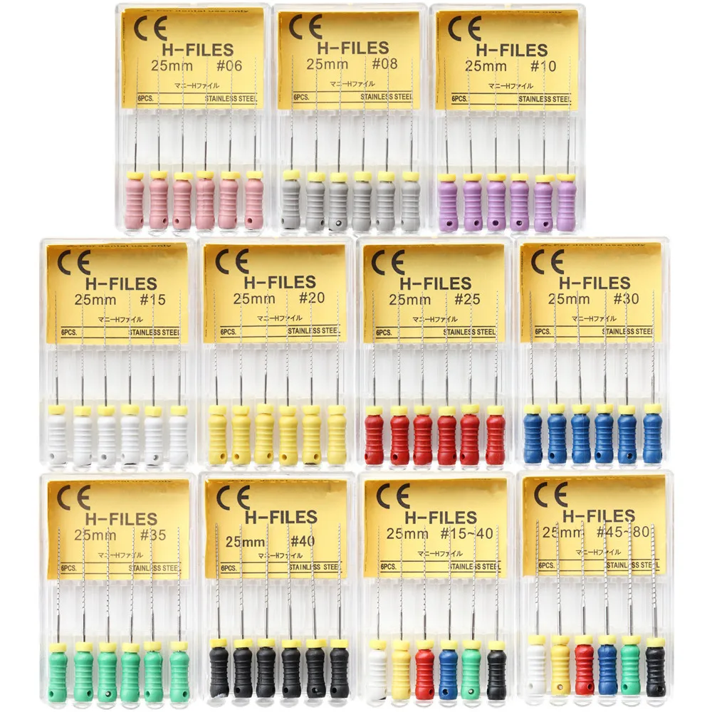 6pcs-Pack-Dental-H-FILES-Endodontic-Root-Canal-HEDSTROEM-File-Hand-Use ...