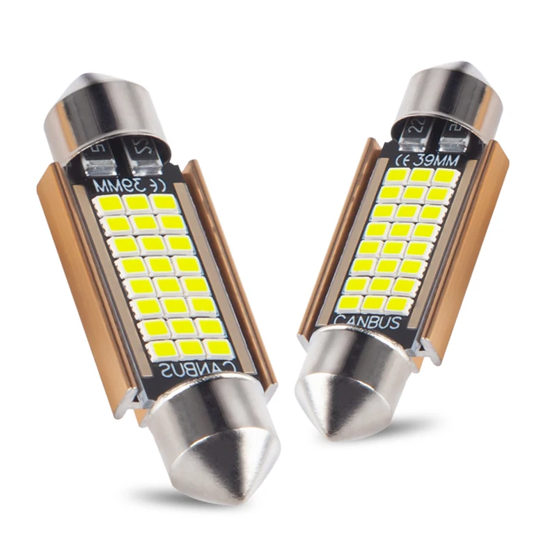 DAWNKNIGHT C5W Auto LED 3014 LED Chip Bulb Canbus Super White Error ...