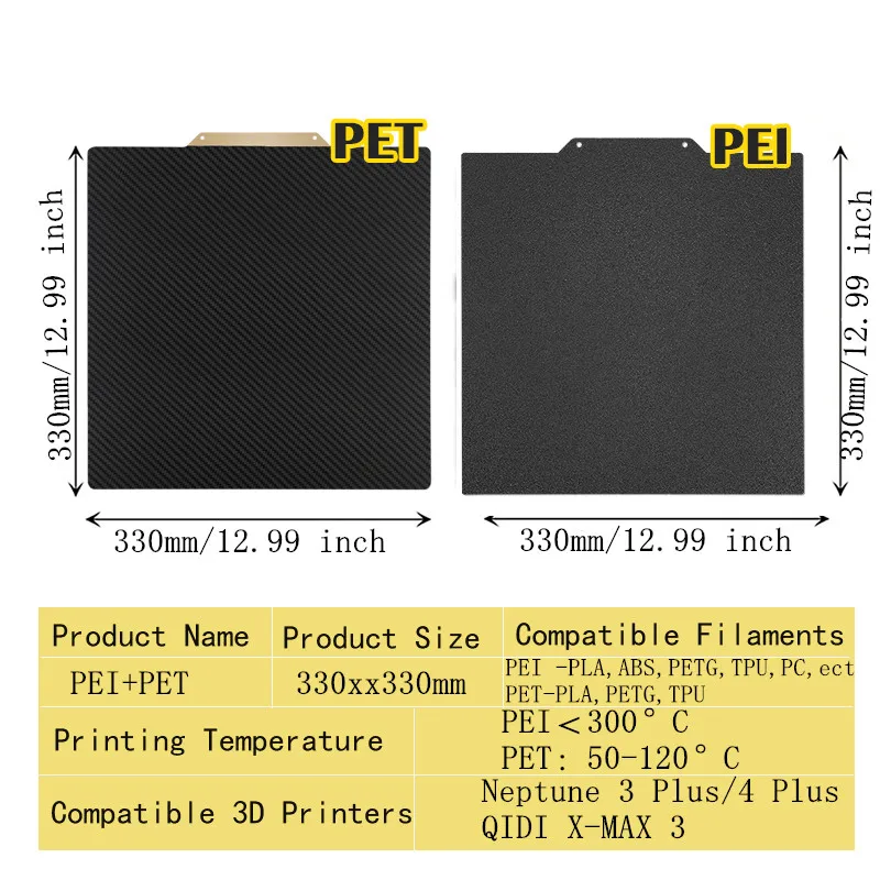 ENERGETIC-Black-Textured-PEI-PET-Carbon-Fiber-Build-Plate-for-QIDI-Q1 ...