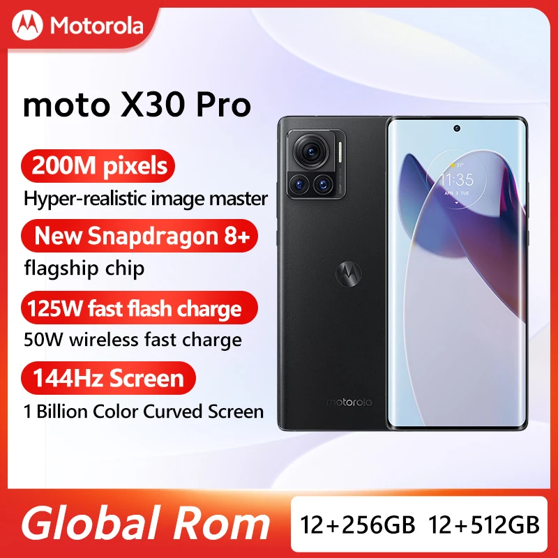 Global Rom Motorola MOTO X30 Pro 5G Smartphone 200MP Triple Camera Snapdragon 8+ Gen 1 Octa Core ...