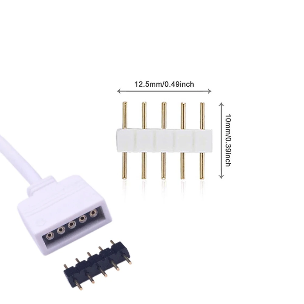 10pcs-4-Pin-RGB-5PIN-RGBW-Connector-Adapter-pin-needle-male-type-double ...