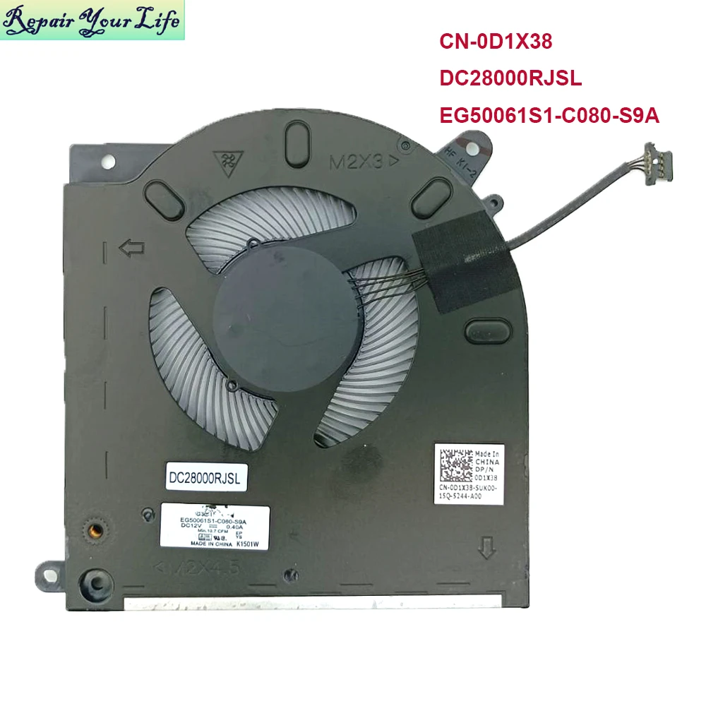 Notebook Fan 0D1X38 0TG9V0 CPU GPU Cooling Fans For Dell For Alienware ...