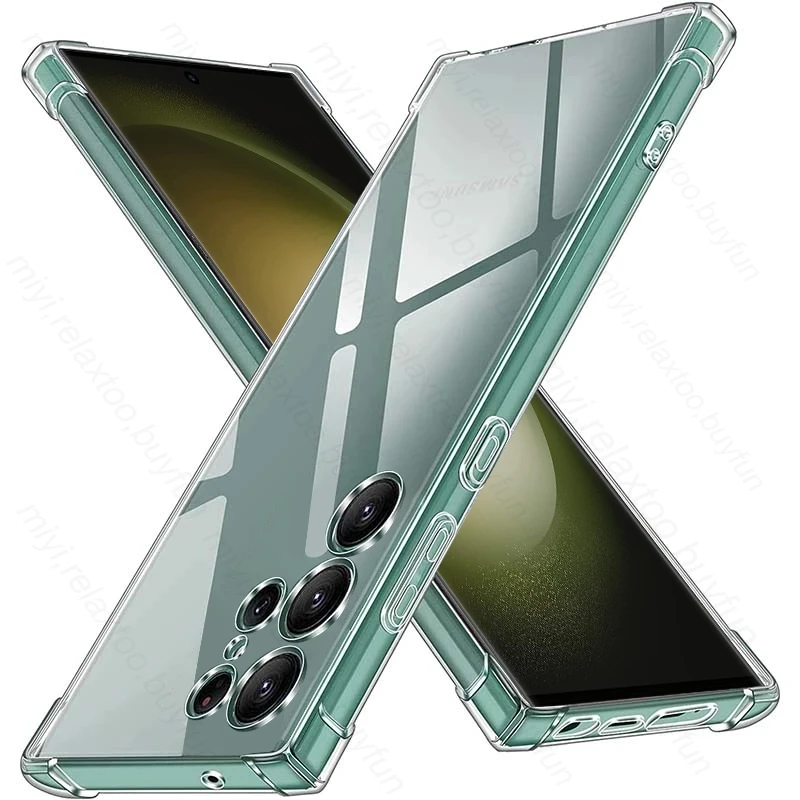 For Samsung Galaxy S23 Ultra Case Clear Soft Silicone Back Cover ...