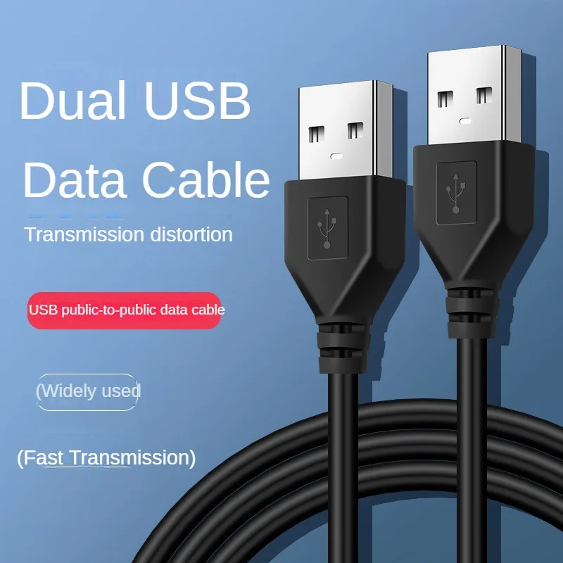 USB-A-Male-To-USB-Male-Dual-USB2-0-Extension-Cable-For-Radiator-Hard ...