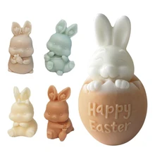 Easter Hatchling Bunny Silicone Candle Mold Rabbit Animal Handmade Soap ...