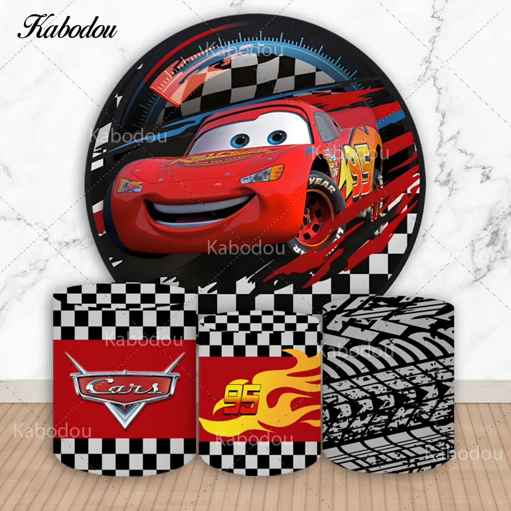 Racing-Cars-Round-Photo-Backdrop-Kids-Birthday-Pixar-Red-Lightning ...