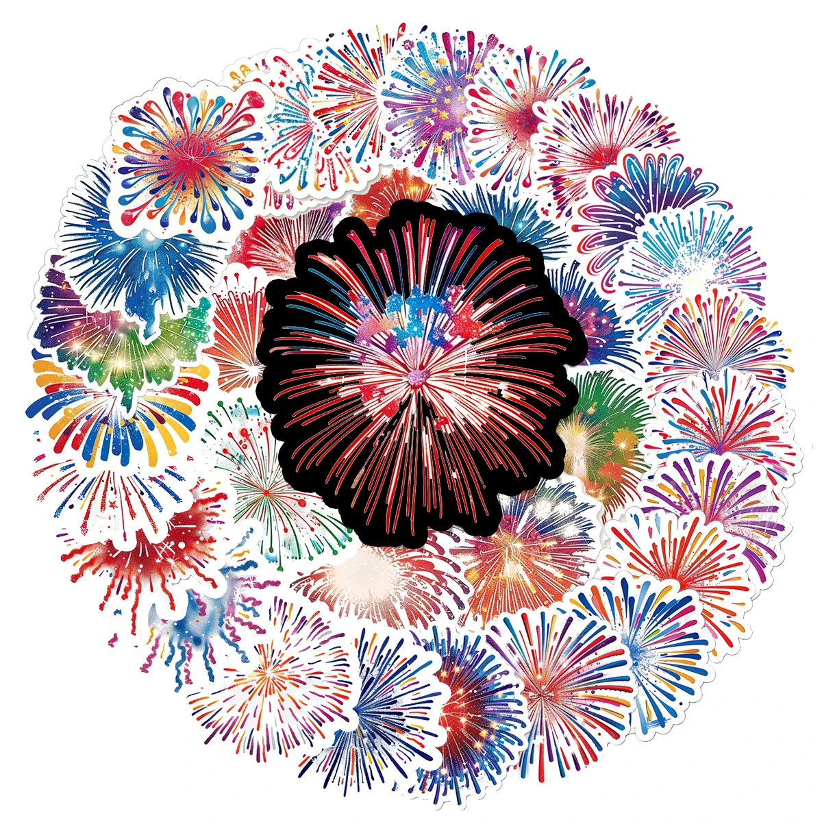 50-pcs-Cartoon-Fireworks-Stickers-Colorful-Waterproof-Decals-Car-Water ...