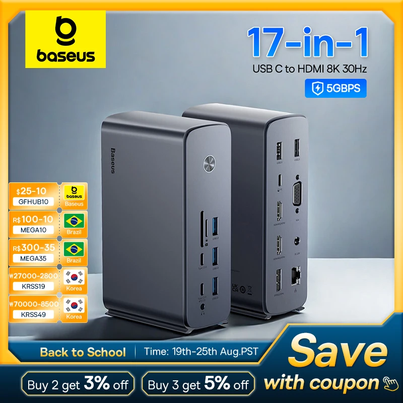 Baseus-Docking-Station-USB-C-Hub-to-HDMI-8K-30Hz-DP-Four-Screen-MST ...