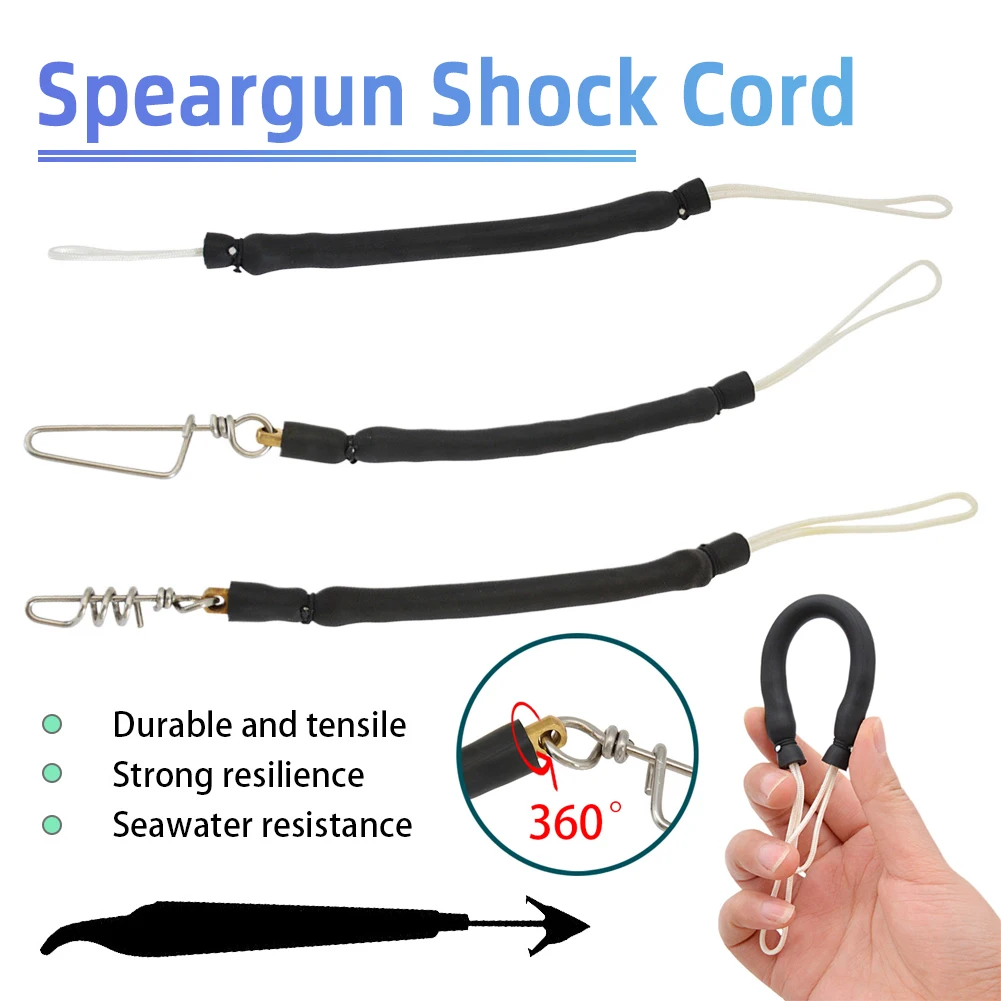 Rubber-Spearfishing-Shock-Cord-with-Stainless-Steel-Snap-Swivel-Pigtail ...