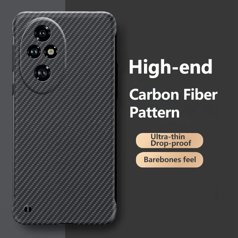 For Honor 200 Pro Case Carbon Fiber Texture Pattern Frameless Ultra ...
