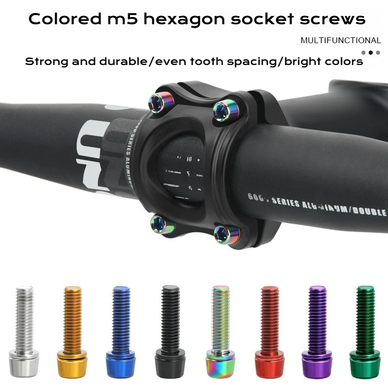 6PCS M5x18MM Bike Stem Bolts Stainless Handlebar Screws Set for ...
