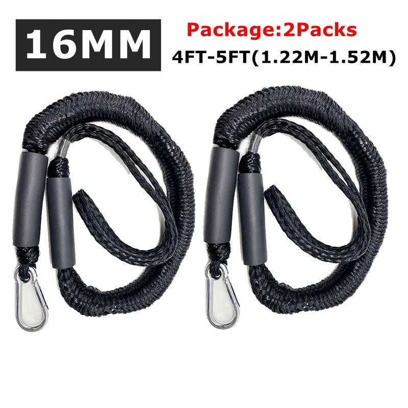 4 5Ft Stretches 1.52M Elastic Bungee Shock Cord Dock Lines 16mm 2200LBS ...