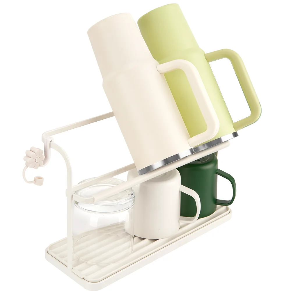 Cup-Drying-Rack-With-Hooks-Integrated-Molding-Non-slip-Bottom-for ...