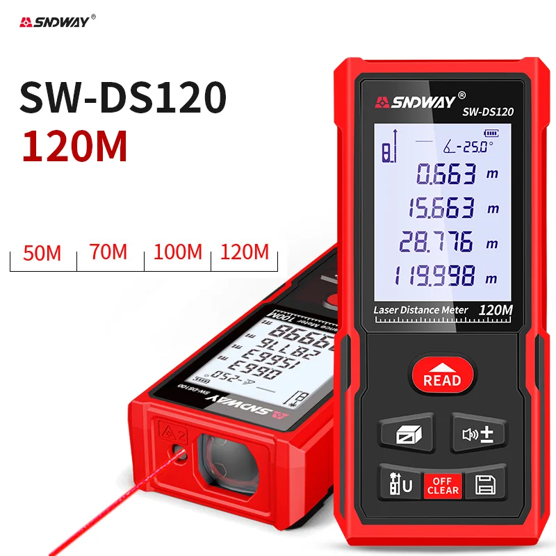 SNDWAY-Laser-rangefinder-50-70-100-120M-Laser-Tape-Measure-Digital ...