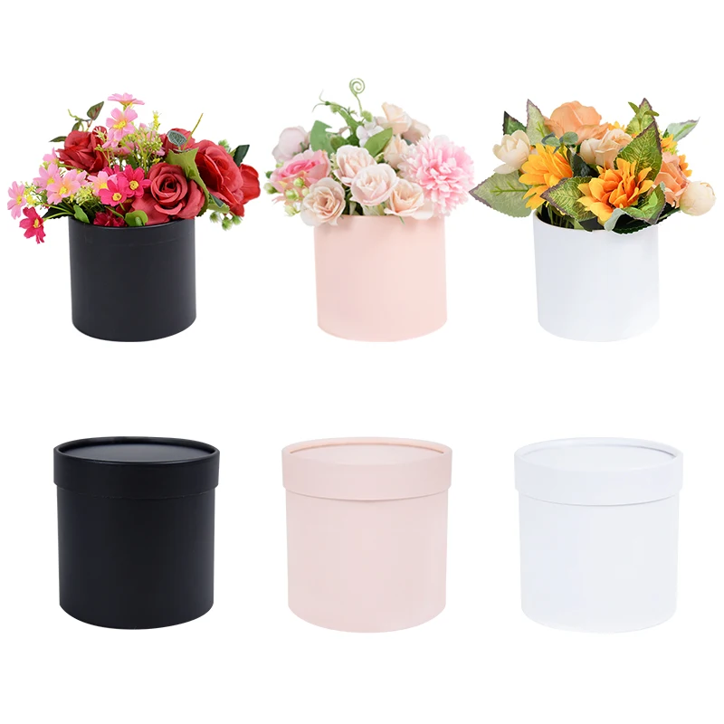 Small-Flower-Bucket-Round-Paper-Boxes-Hug-Bucket-Wedding-Rose-Gift-Box ...