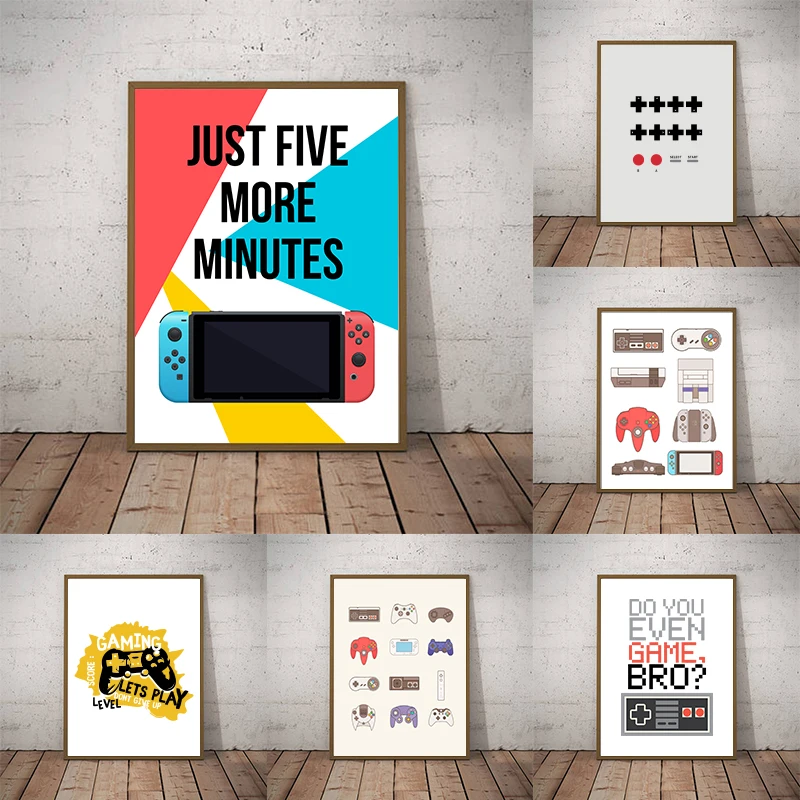 Video-Game-Wall-Art-Canvas-Posters-Prints-Gaming-Room-Decor-Video-Game ...