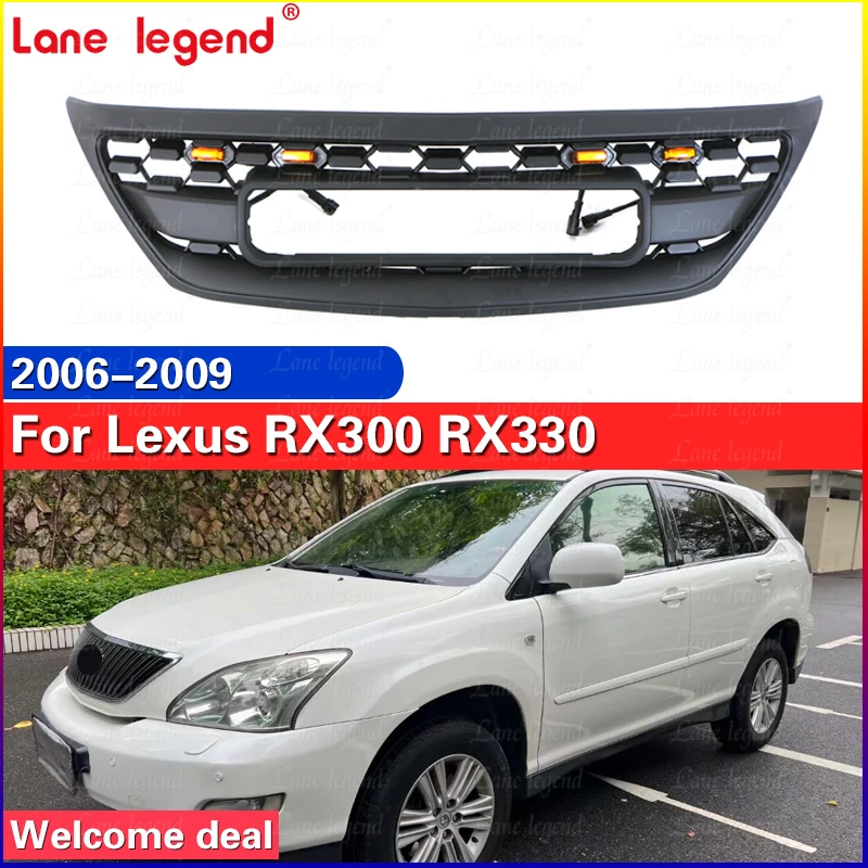 Car Front Bumper Grille with LED amber lights For Lexus RX300 RX330 ...