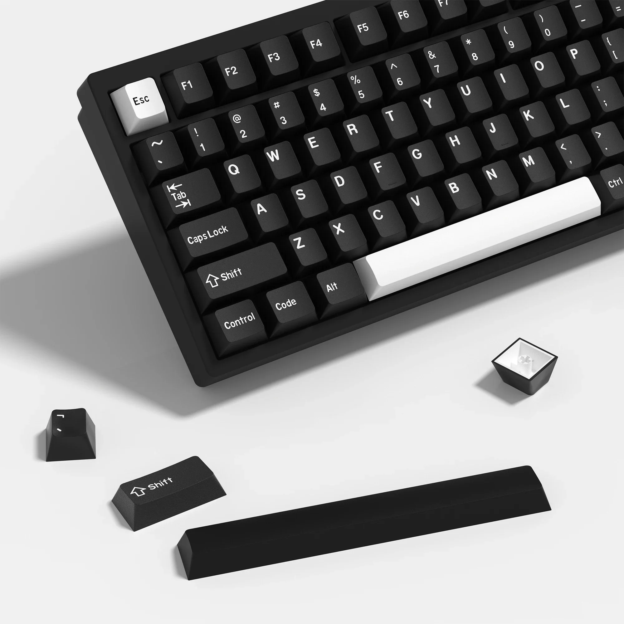 KBDiy Retro GMK WOB Keycaps Cherry Profile Black And White Double Shot ...