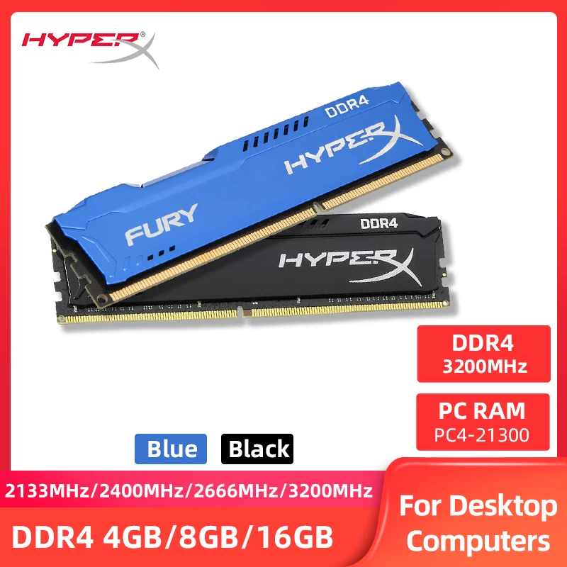 Hyperx Fury Memoria RAM DDR4 4GB 8GB 16GB 32GB 2133MHz 2400MHz 2666MHz 3200MHz Memoria DIMM DDR4 ...