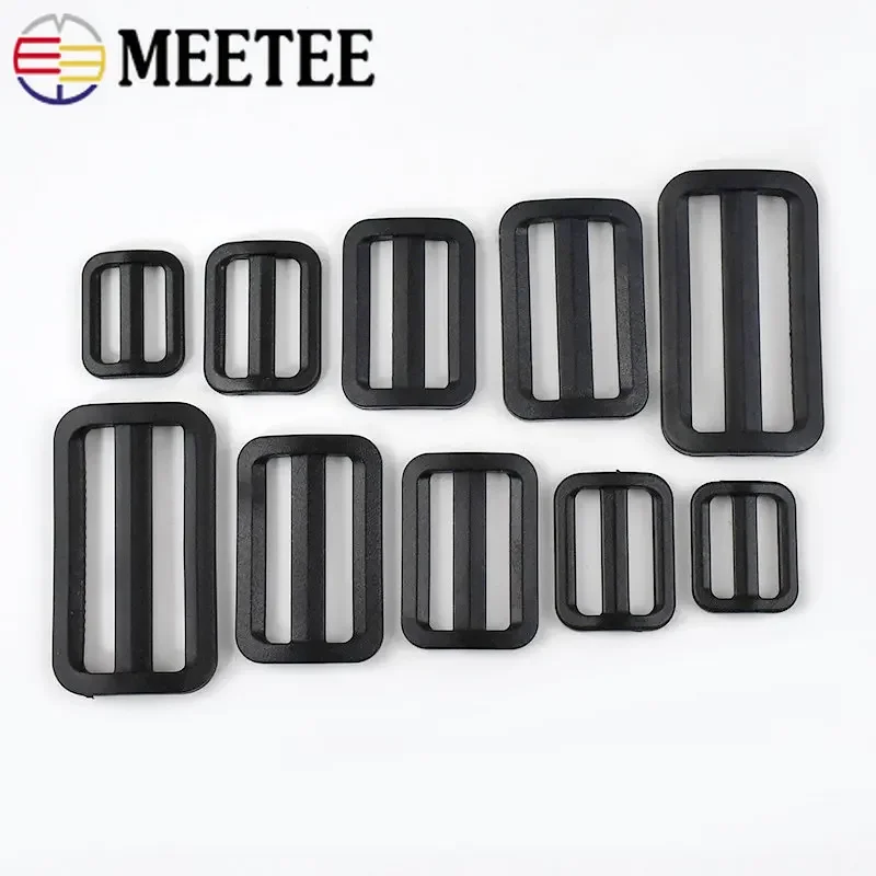 10-100Pcs-20-50mm-Black-Plastic-Slider-Tri-Glide-Adjust-Buckles-for ...