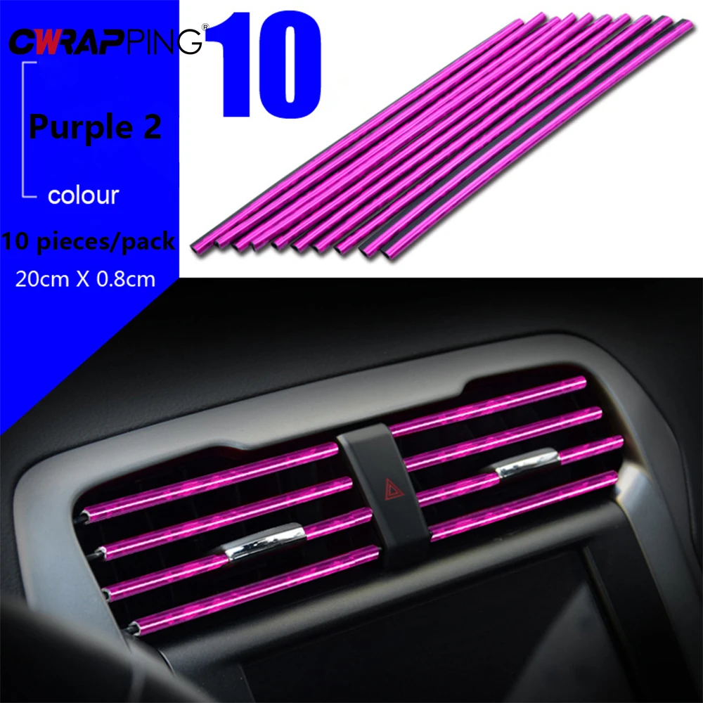 10-PCS-Car-Air-Conditioner-Outlet-Decorative-U-Shape-Moulding-Trim ...