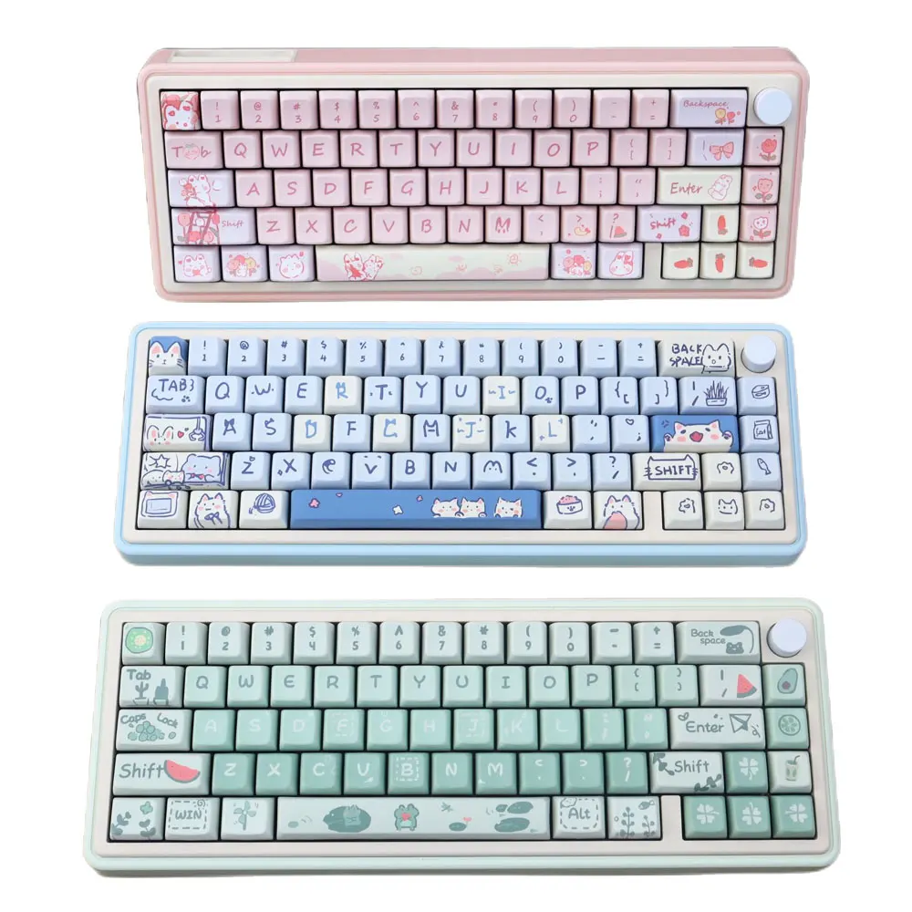 MDA-Keycaps-Blue-Meow-Meow-theme-ball-cap-PBT-five-sided-heat ...