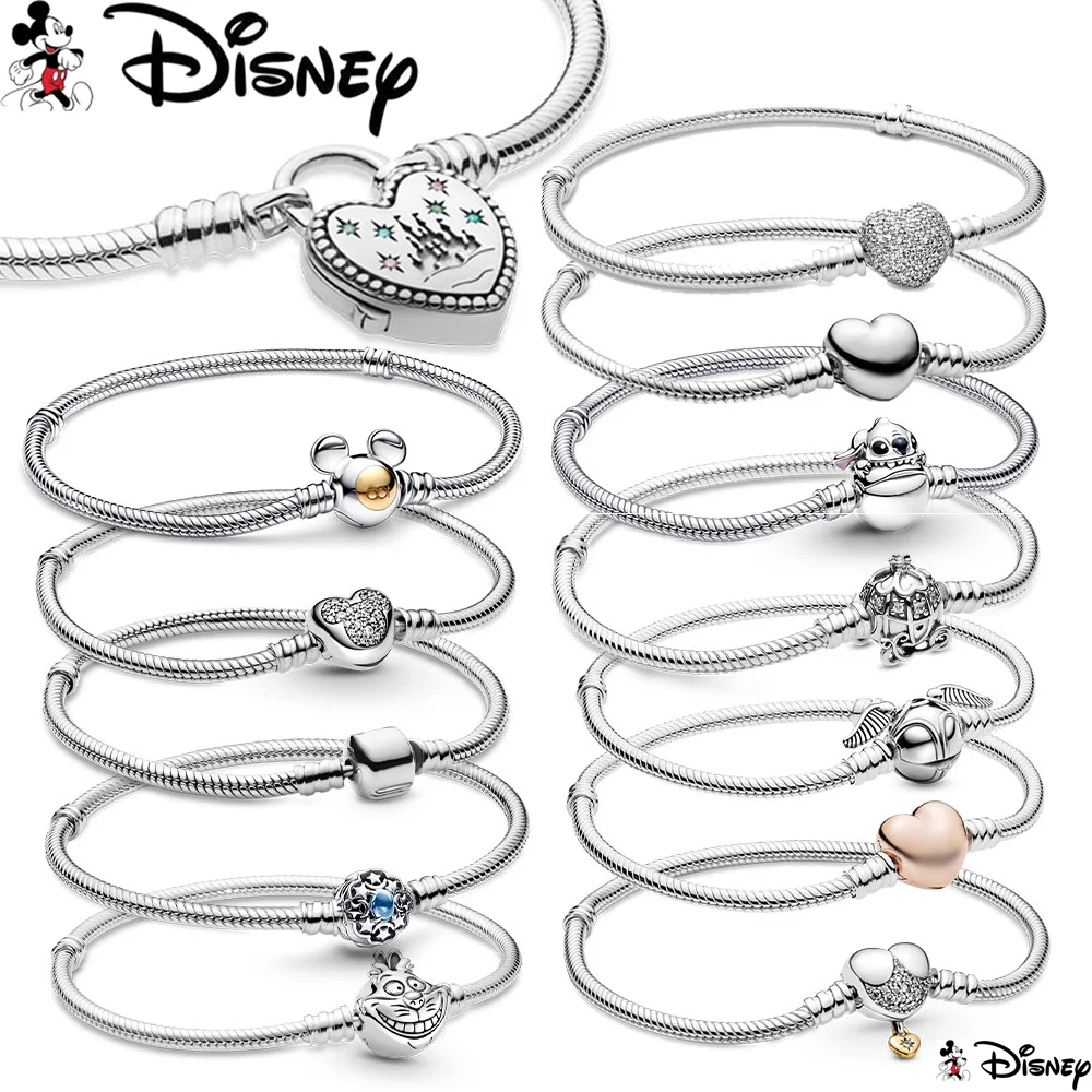 Disney-pulsera-de-plata-925-con-dise-o-de-Mickey-y-Minnie-para-mujer ...