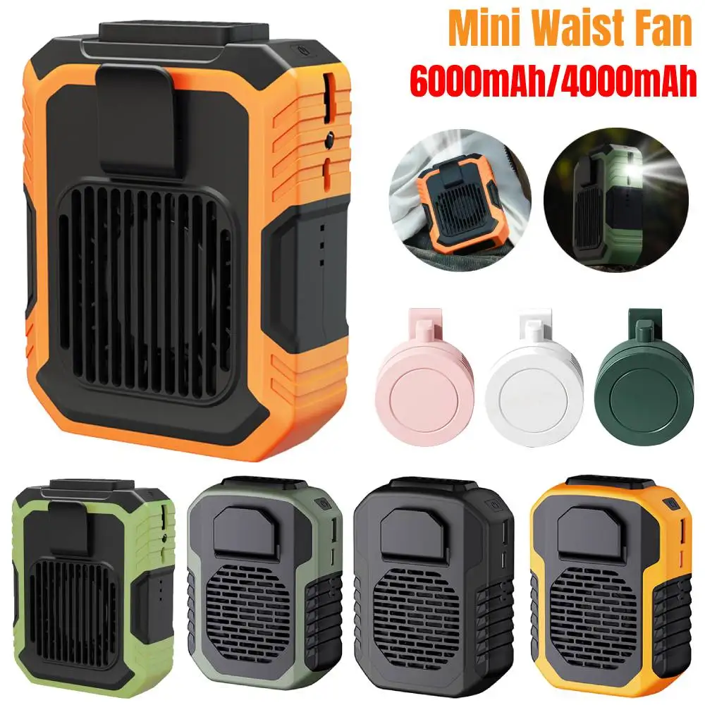 Portable Waist Fan USB Rechargeable 6000mAh/4000mAh Hanging Neck Fan ...
