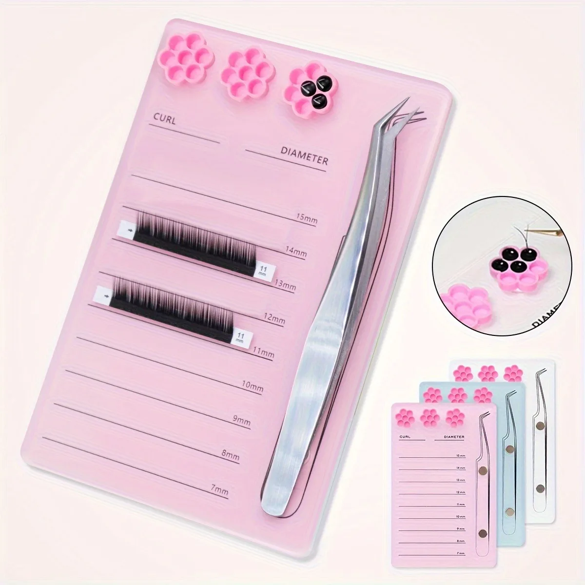 Eyelash Extension Scale Holder Magnetic Acrylic Lash Board Glue Pallet ...