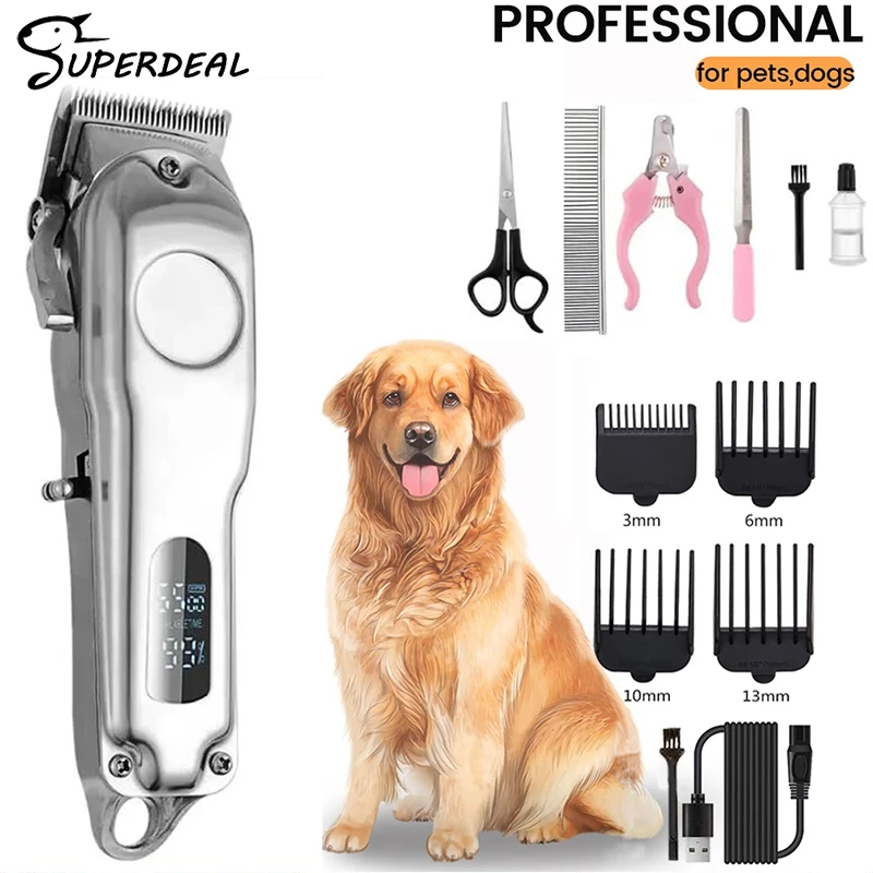 Dog Clippers Professional Dog Hair Clipper Grooming Tools All Metal Pet ...