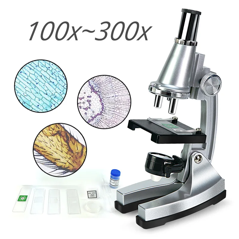 Optical-Magnification-Students-HomeSchool-Biological-Microscope-100X ...