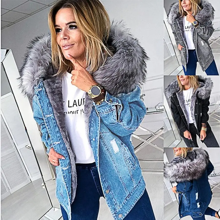 Winter-Fur-Jacket-Women-Denim-Coats-Faux-Hooded-Jean-Thick-Long-Sleeve ...