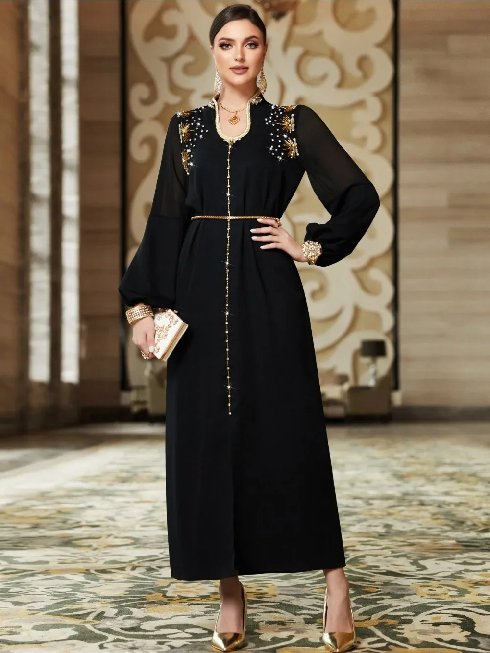 Robe-de-soir-e-musulmane-pour-femmes-Abaya-Ramadan-Eid-Diamond-Jalabiya ...
