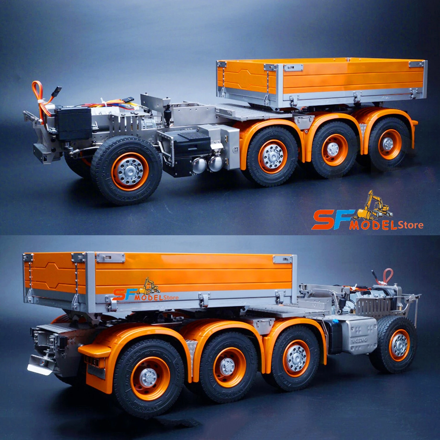 1/14 Heavy Duty Remote Control Chassis Trailer Metal Chassis Trailer ...