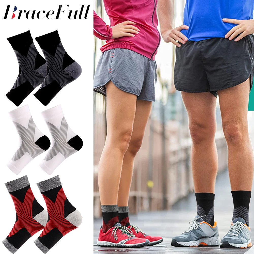 1 Pair Fitness Sports Ankle Brace Gym Elastic Ankle Support Gear Foot ...