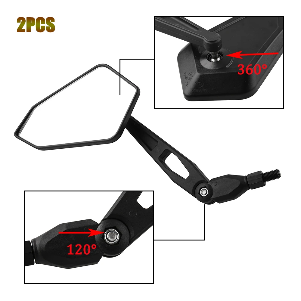 10mm-Motorcycle-Mirrors-Racing-Sport-E-Bike-Scooter-Rear-View-Mirror ...