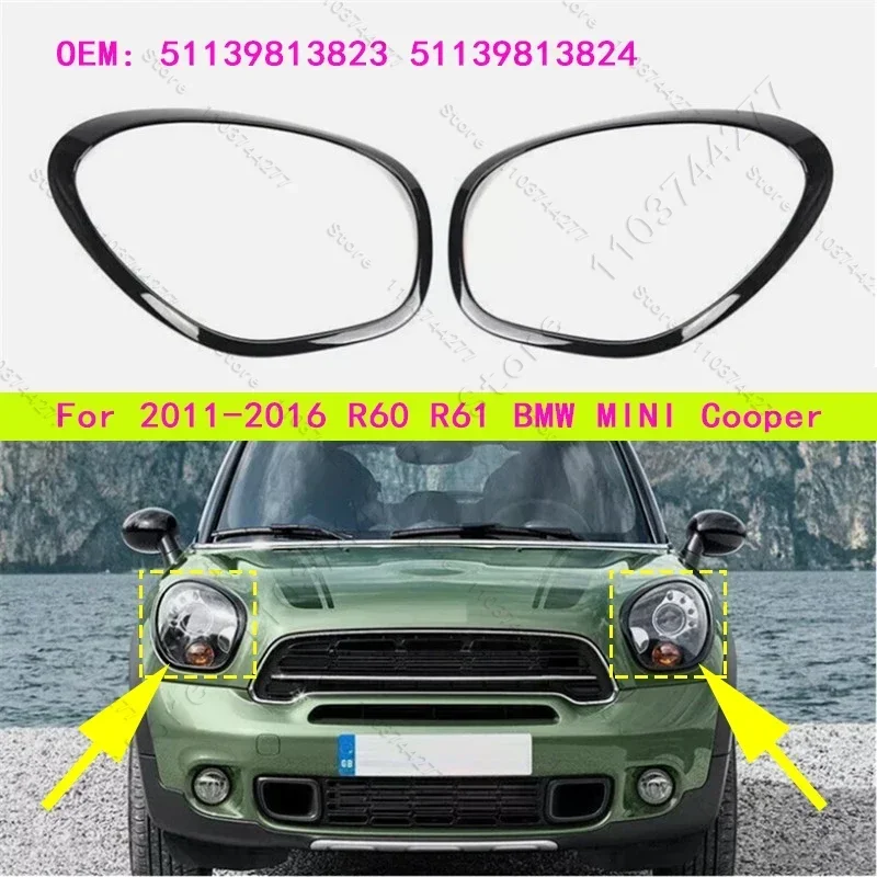 For 2011-2016 R60 R61 BMW MINI Cooper Countryman Paceman Headlight Trim ...