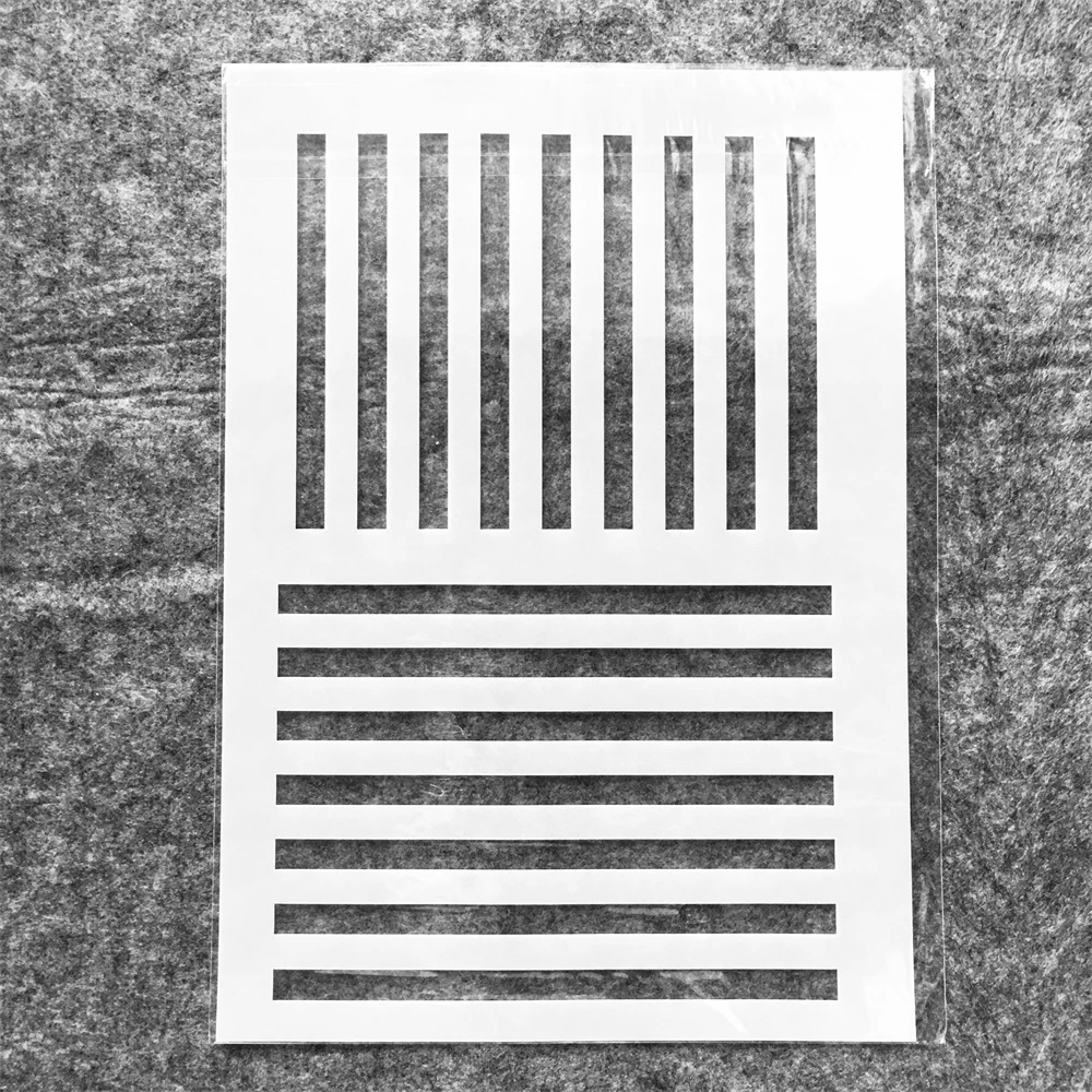 A4 29cm Line Bar Geometry Diy Layering Stencils Wall Painting Scrapbook ...