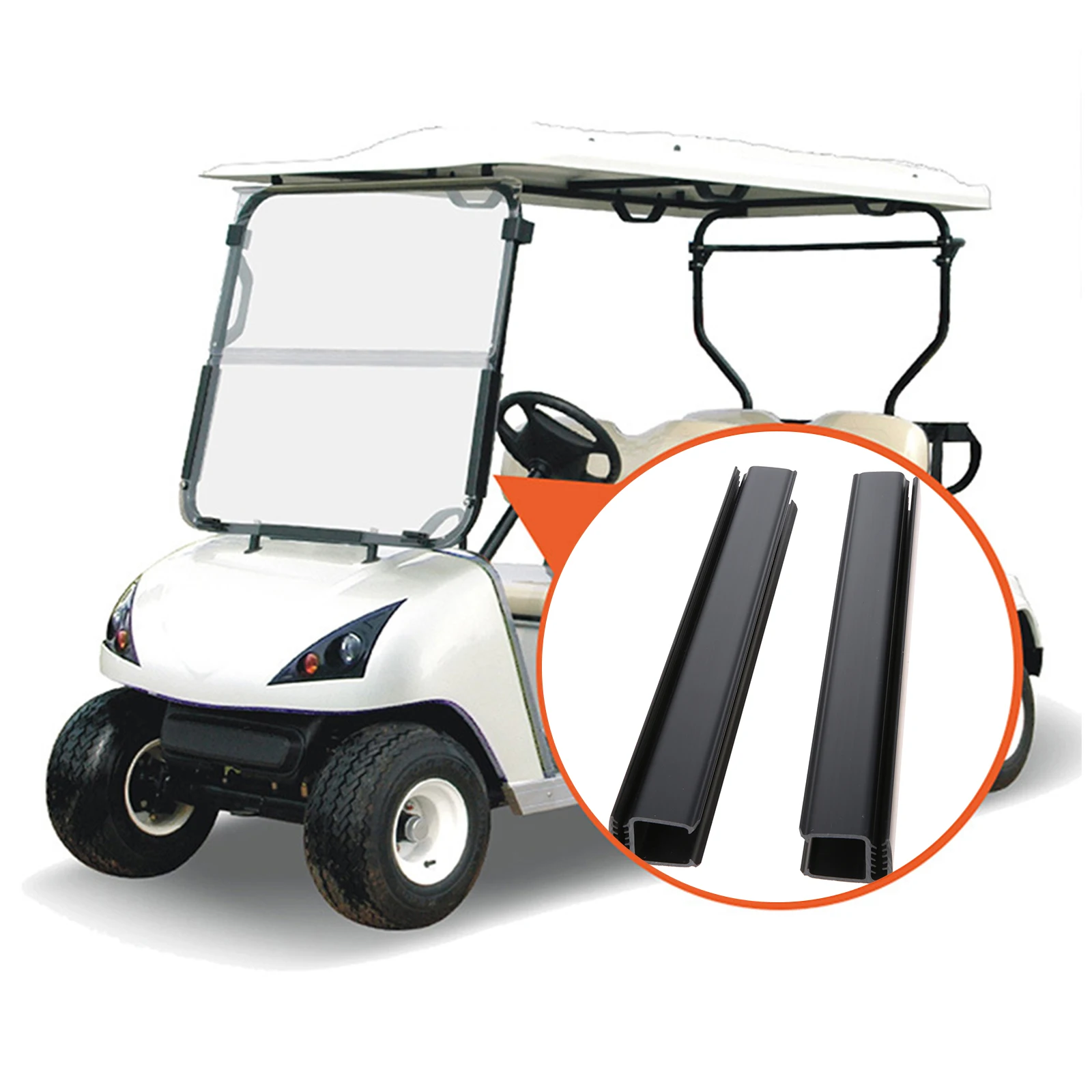 2 Pcs Windshield Sash Black Plastic 12.6inch/32cm For Club Car for Club ...