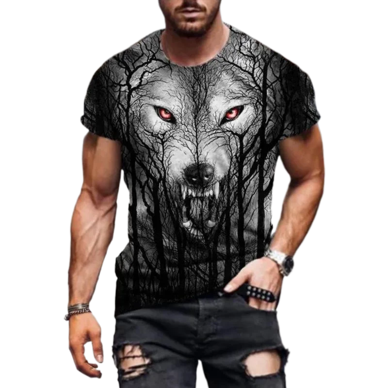 New-Fashion-Realistic-3D-Wolf-Printed-T-Shirt-Men-Women-Cool-Causal ...
