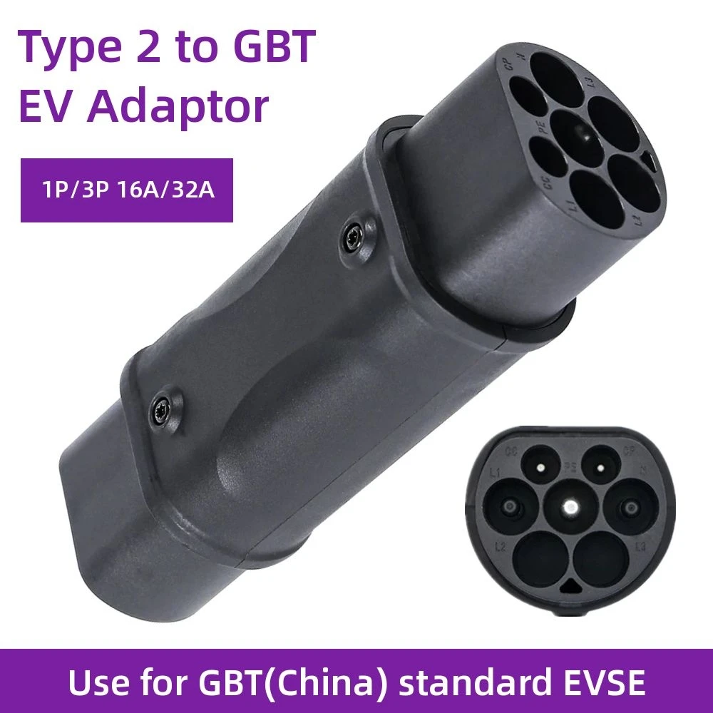 Type 2 To GBT 3Phase 22KW Fast Type2 To GB/T EV Adapter EVSE Charger ...