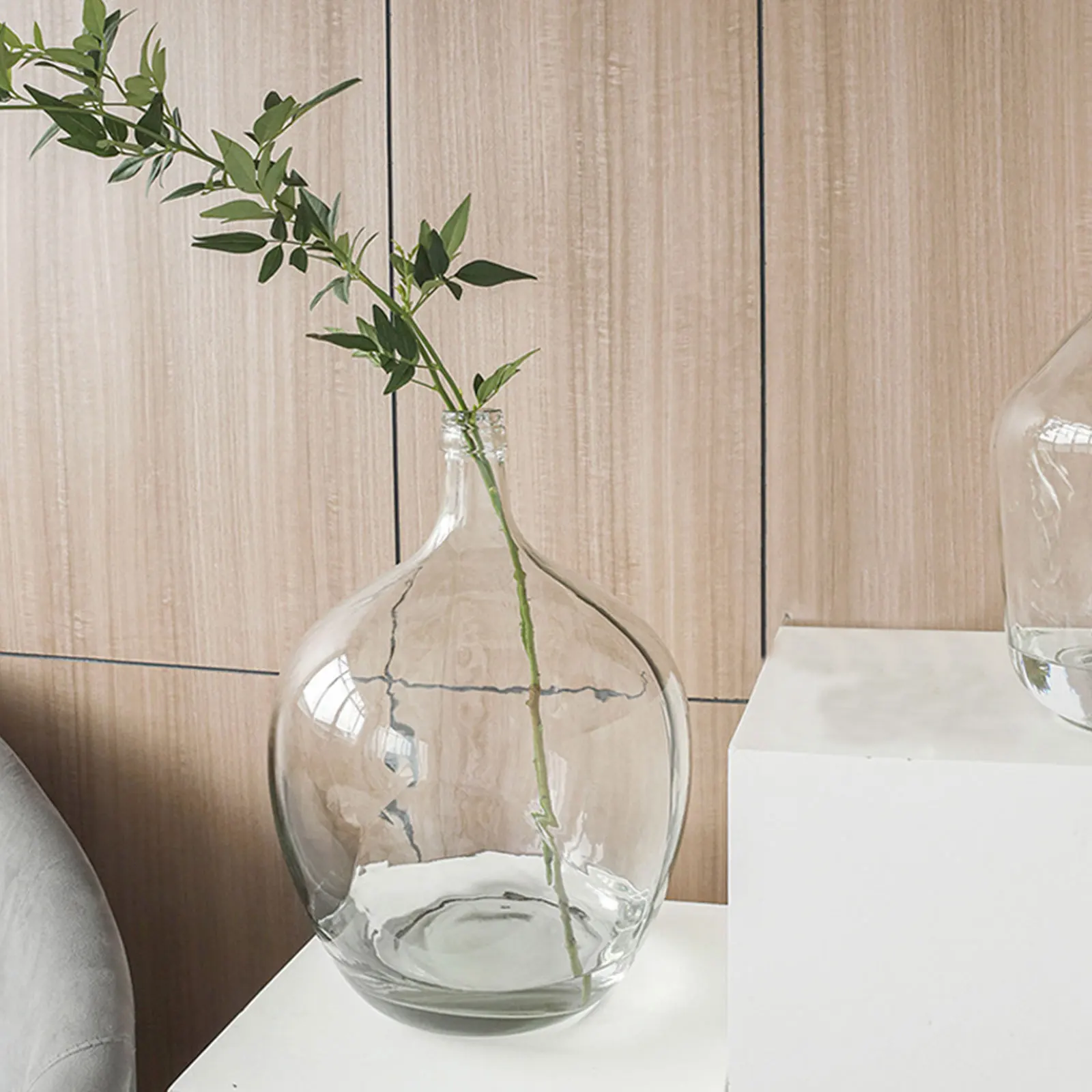 Large Round Glass Vase