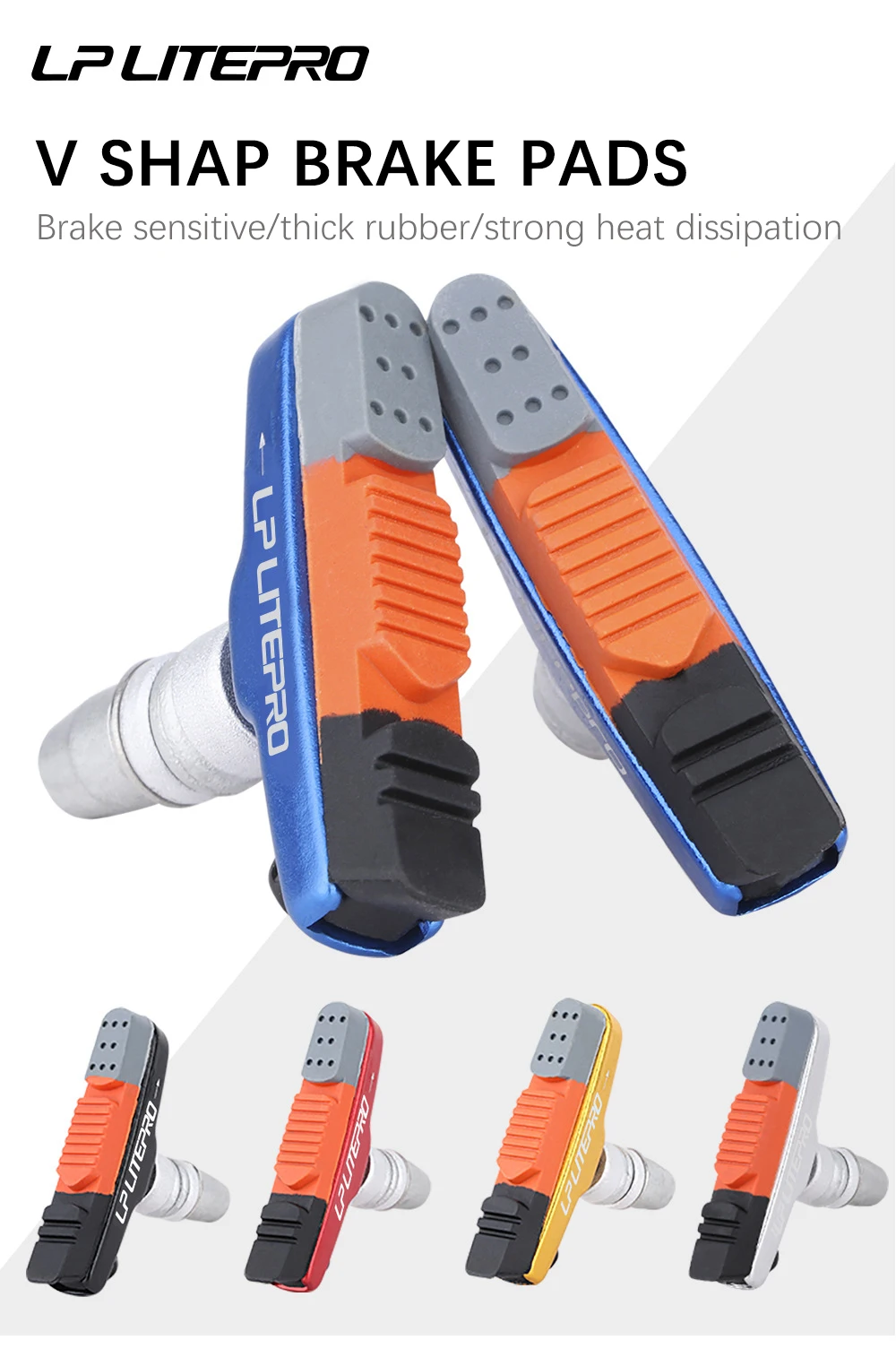 LP Litepro Bicycle Brake Shoes 1 Pair V Brake Pads for Folding Bike Fit ...