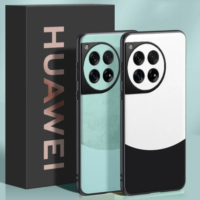 Luxury-PU-Leather-Case-For-OnePlus-12-12R-Back-Cover-Matte-Silicone ...