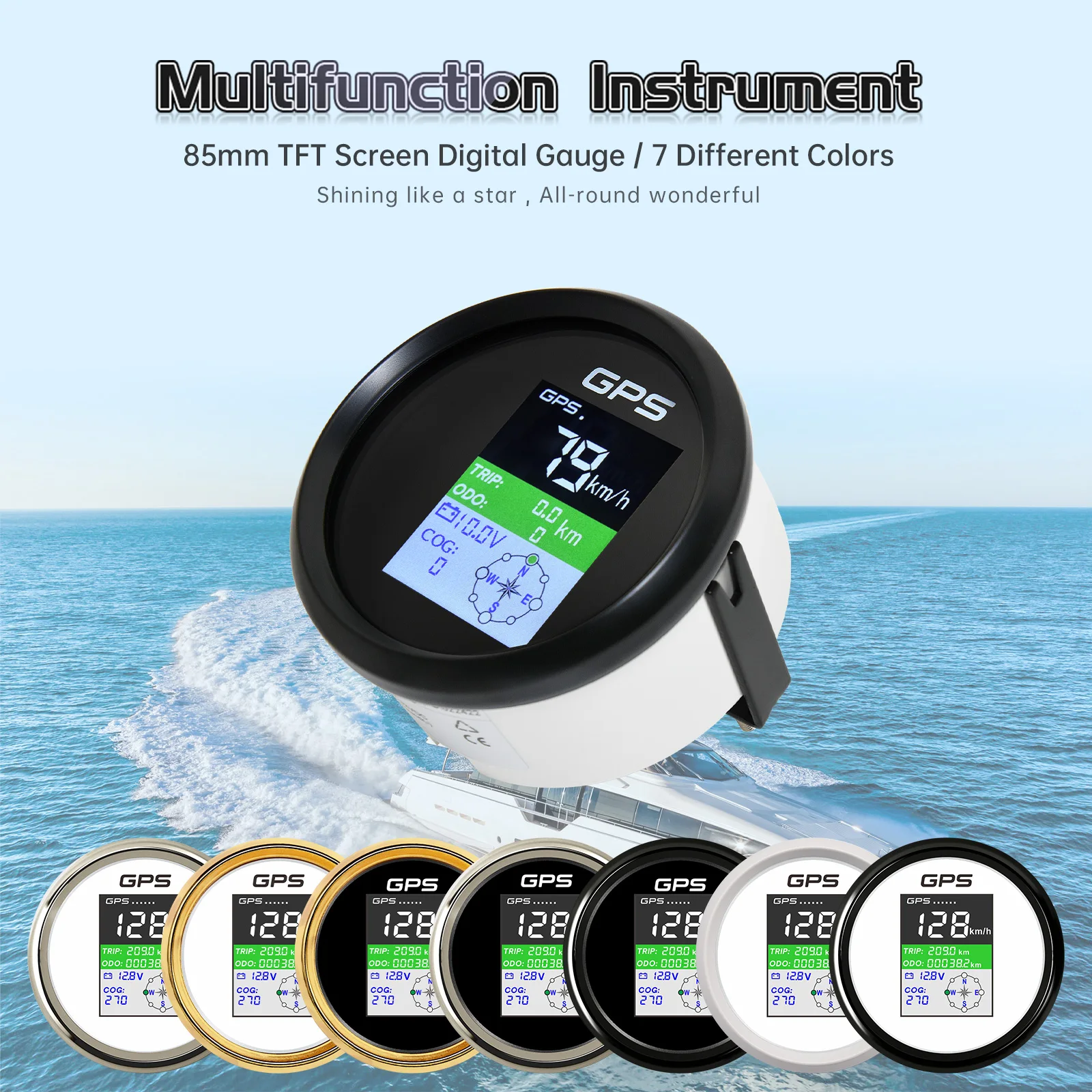 HD 85Mm Layar TFT Tahan Air GPS Digital Speedometer, 48% OFF