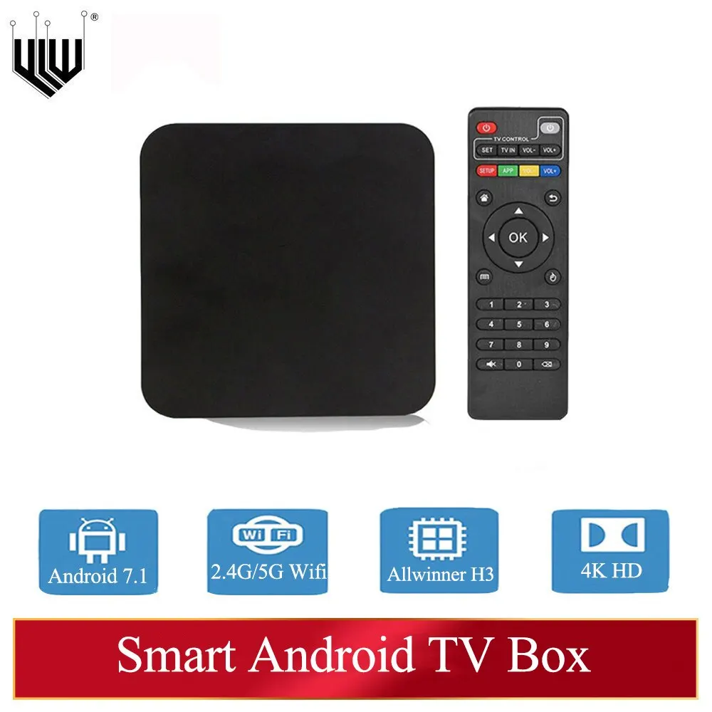 YLW Boîtier TV Android XQ Pro, 1 Go RAM, 8 Go ROM, lecteur multimédia décodeur, avec WiFi 2.4/5 ...