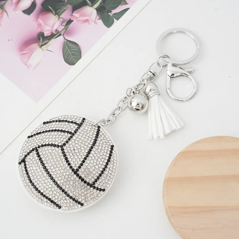 Creative-Ball-Volleyball-Crystal-Keychain-Pendant-with-Metal-Keyring ...