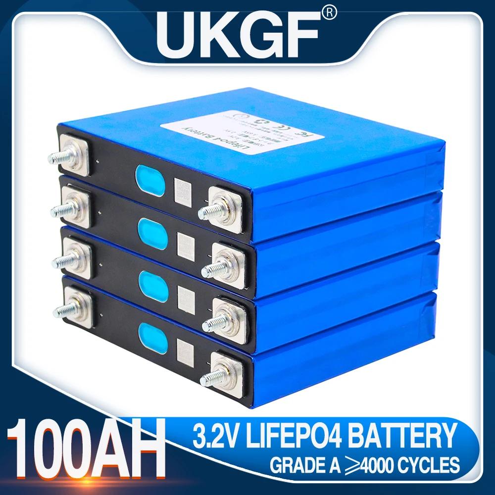 3.2V 100Ah Lifepo4 Lithium Iron Phosphate Battery DIY 12V 24V 100Ah Grade A Rechargeable Cells ...