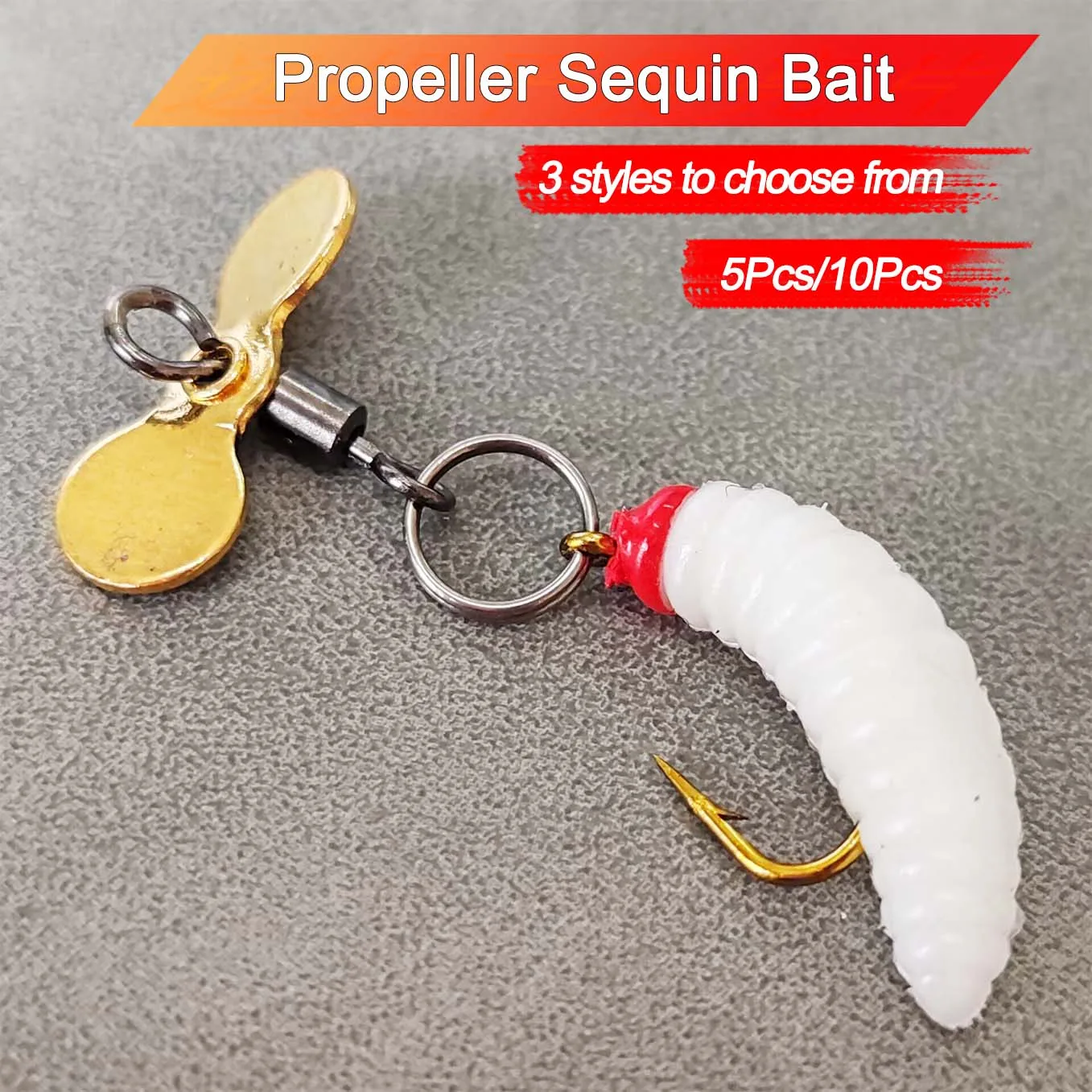 5Pcs-10Pcs-Flies-Insect-Decoy-Bait-Propeller-Sequin-Fishhook-Trout ...